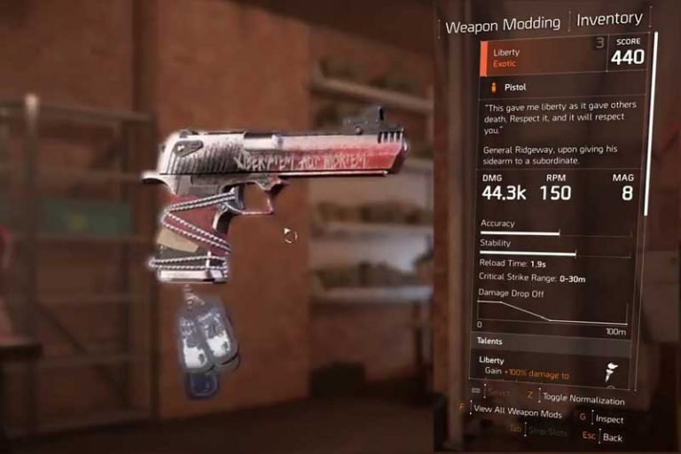 Division 2 Liberty Pistol Guide - How Craft Exotic Pistol, Blueprint ...