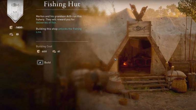 AC Valhalla: How To Build A Fishing Hut | Unlock Fishing