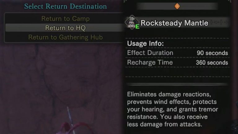 How To Get Rocksteady Mantle Monster Hunter World (MHW)?