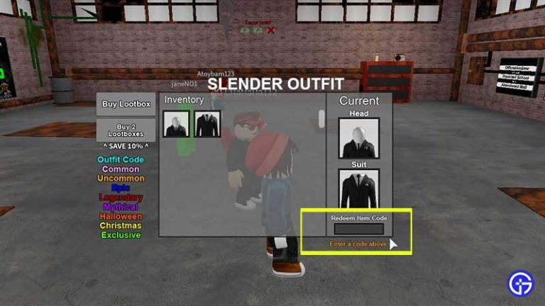 Roblox Stop It Slender Codes September 2023 - Free Outfits