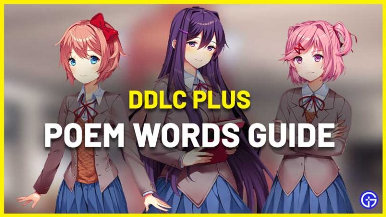 Doki Doki Literature Club (DDLC Plus) Poem Words Guide