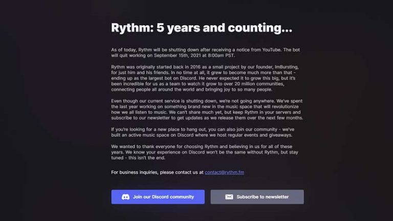 Why Is Discord Rythm Bot Shutting Down? - Gamer Tweak