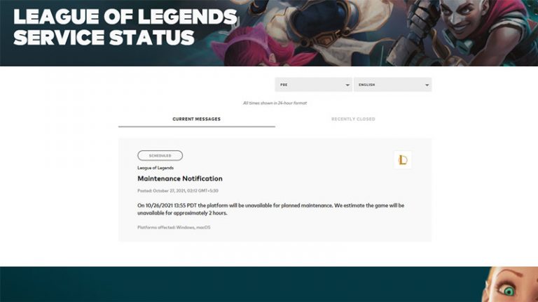 League of Legends PBE Servers Down? How To Check LoL Server Status