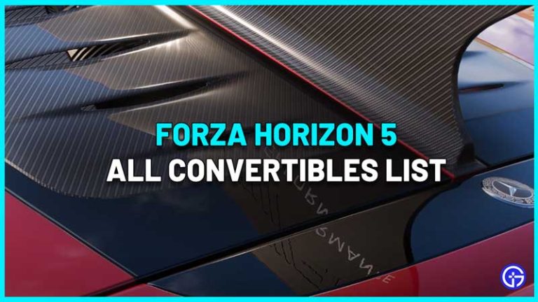 Forza Horizon 5 Convertibles List (All Open Top Cars)