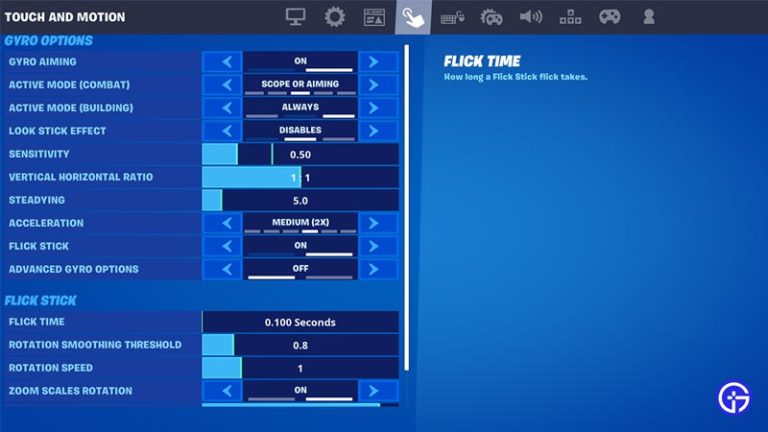 How To Use Gyro Settings & Flick Stick In Fortnite - Gamer Tweak