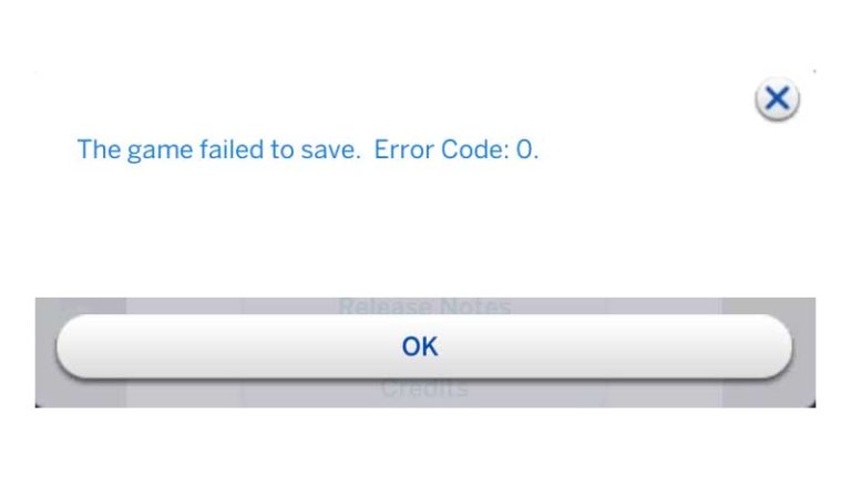 Sims 4 Error Code 0 Game Failed To Save Fix