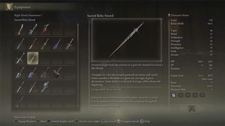 How To Get The Sacred Relic Sword In Elden Ring & Its Location