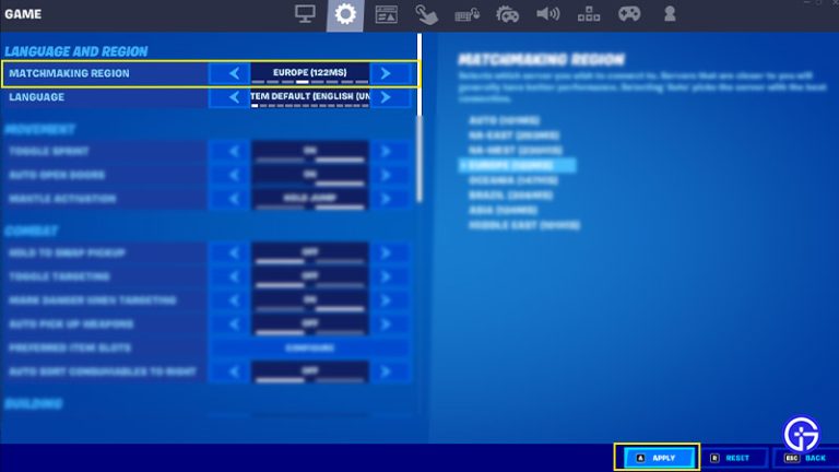 Fortnite: How To Change Region (Server) - Gamer Tweak