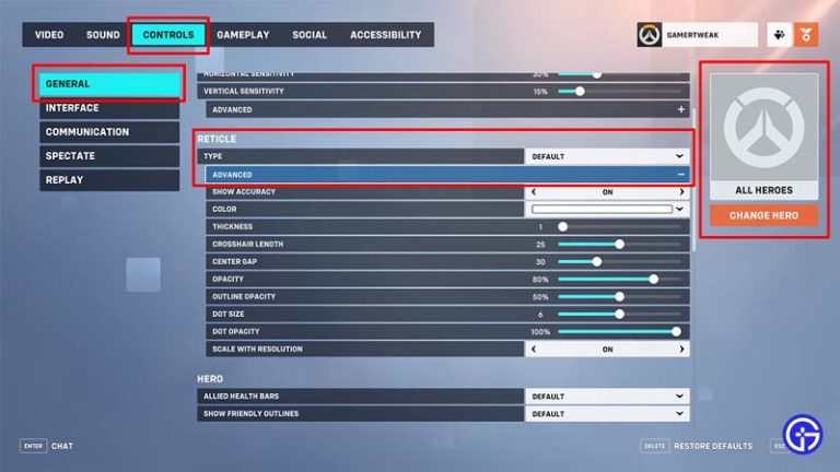 How To Change Crosshair Settings In Overwatch 2
