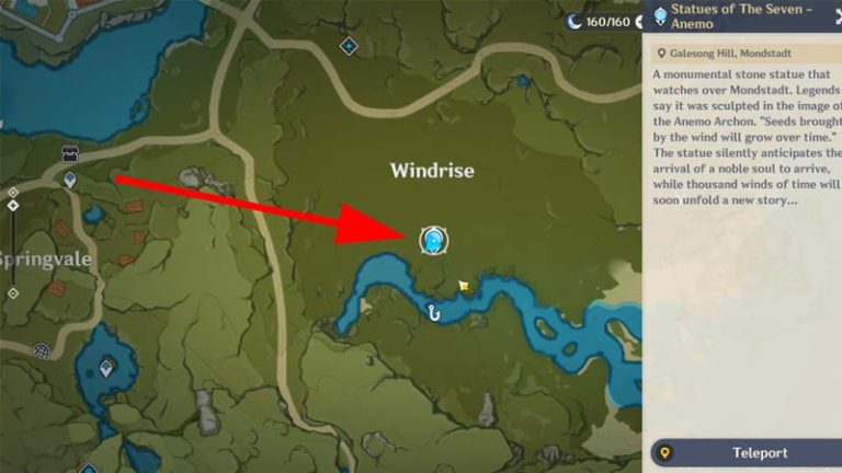 Genshin Impact: Symbol of Monstadt Hero Present (Location)