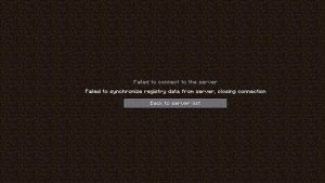 'Failed to Synchronize Registry Data from Server' Error in Minecraft