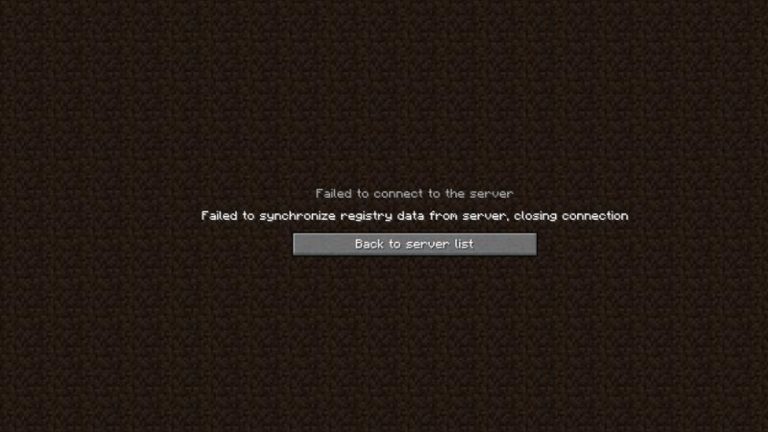 'Failed to Synchronize Registry Data from Server' Error in Minecraft