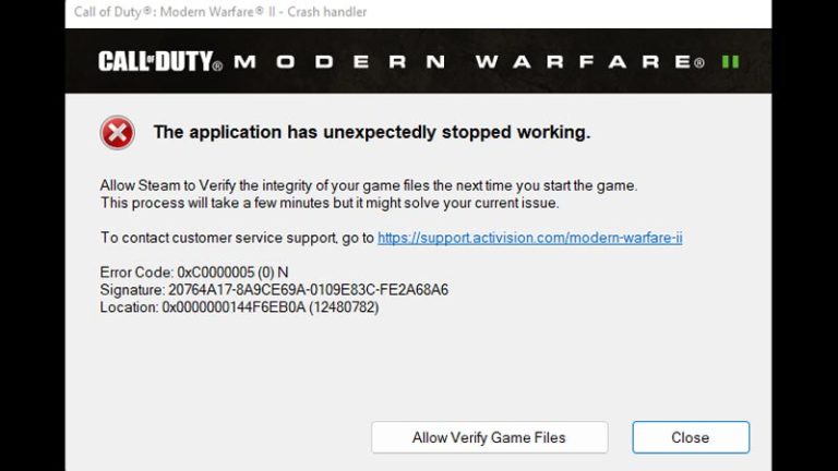 COD MW2: How To Fix Error Code 0xc0000005(0) N In