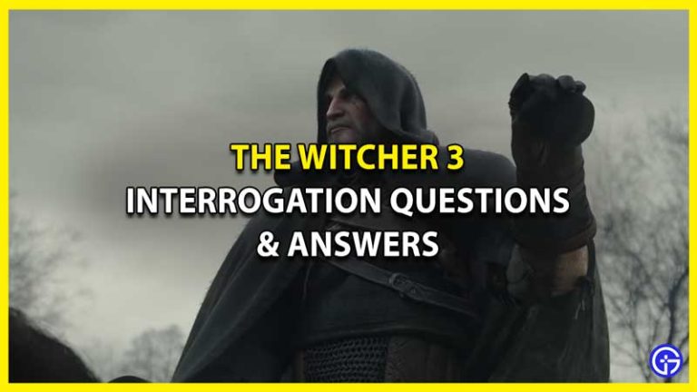 Witcher 3 Interrogation Questions & Answers - For World Set Up