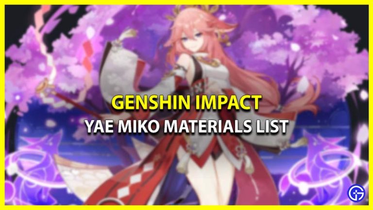 Genshin Impact Yae Miko Ascension & Talent Materials List