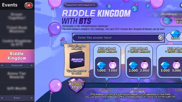 Cookie Run Kingdom Riddle Answer: BTS Code, Rewards, & More