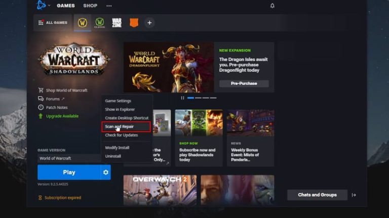 How To Fix “World of Warcraft Dragonflight Won’t Launch” Error