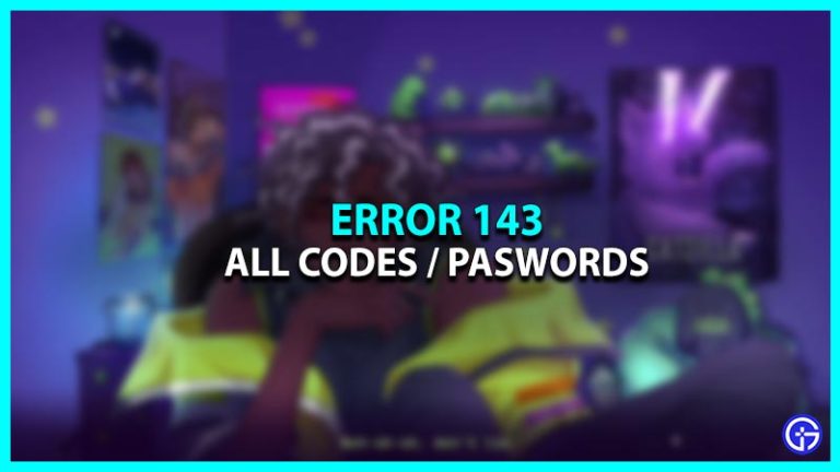 All Codes (Passwords) In Error 143 - Gamer Tweak