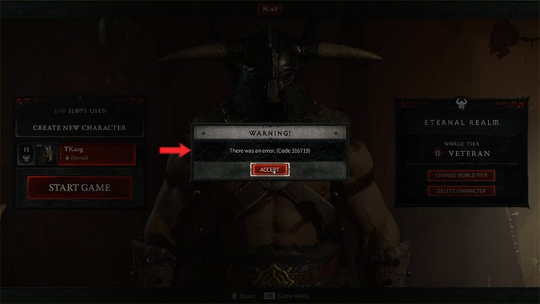 How To Fix Error Code 316719 In Diablo 4 - Gamer Tweak