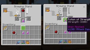 Minecraft Strength Potion Recipe Crafting Guide (3 Minutes Buff)