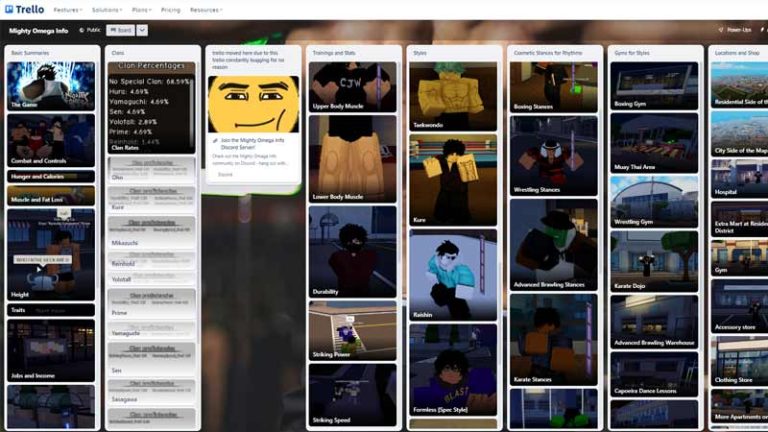 Roblox Mighty Omega Official Discord & Trello Board Links