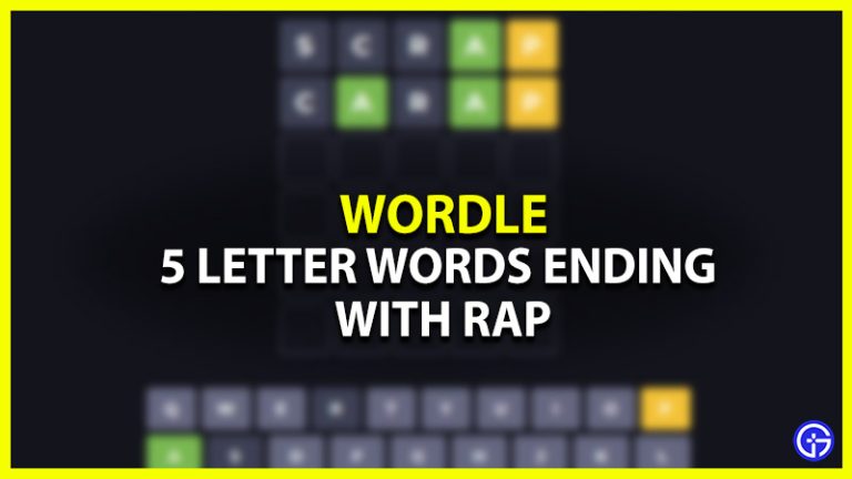 Five Letter Words Ending With RAP (Wordle Guide)