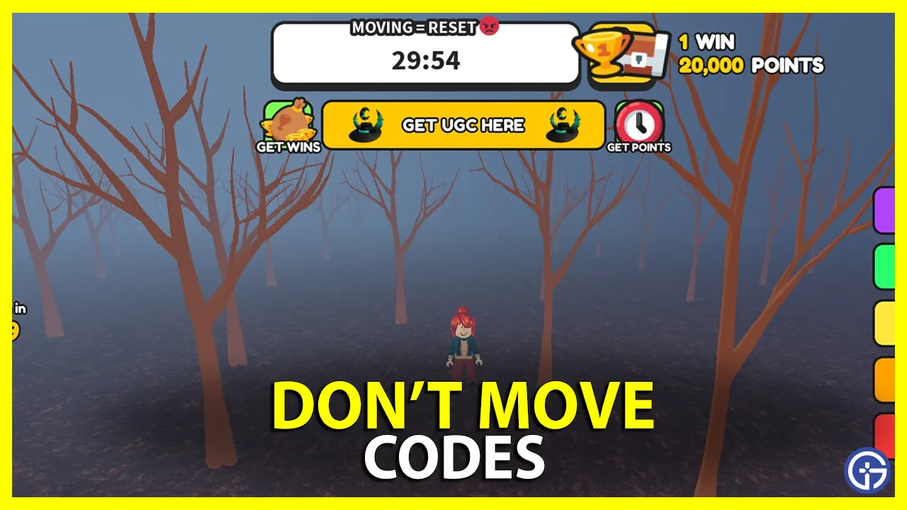 Roblox Don't Move Codes March 2024
