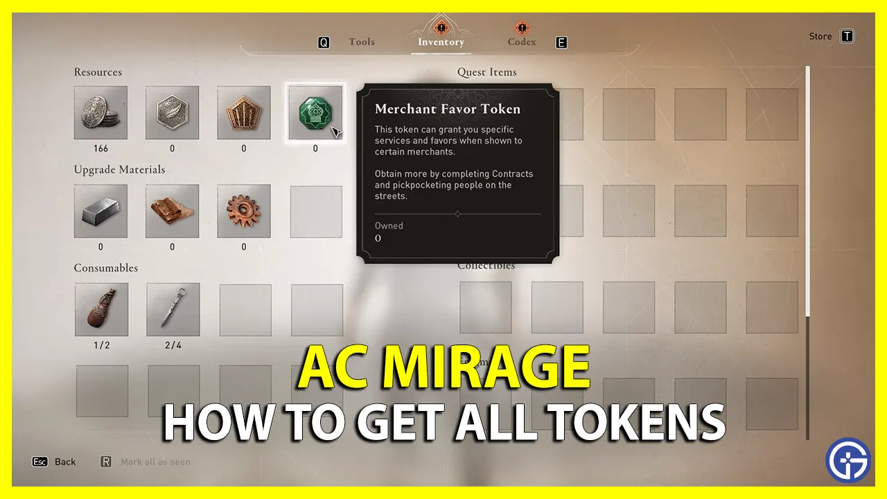 How To Get All AC Mirage Tokens - Scholar, Power, Merchant