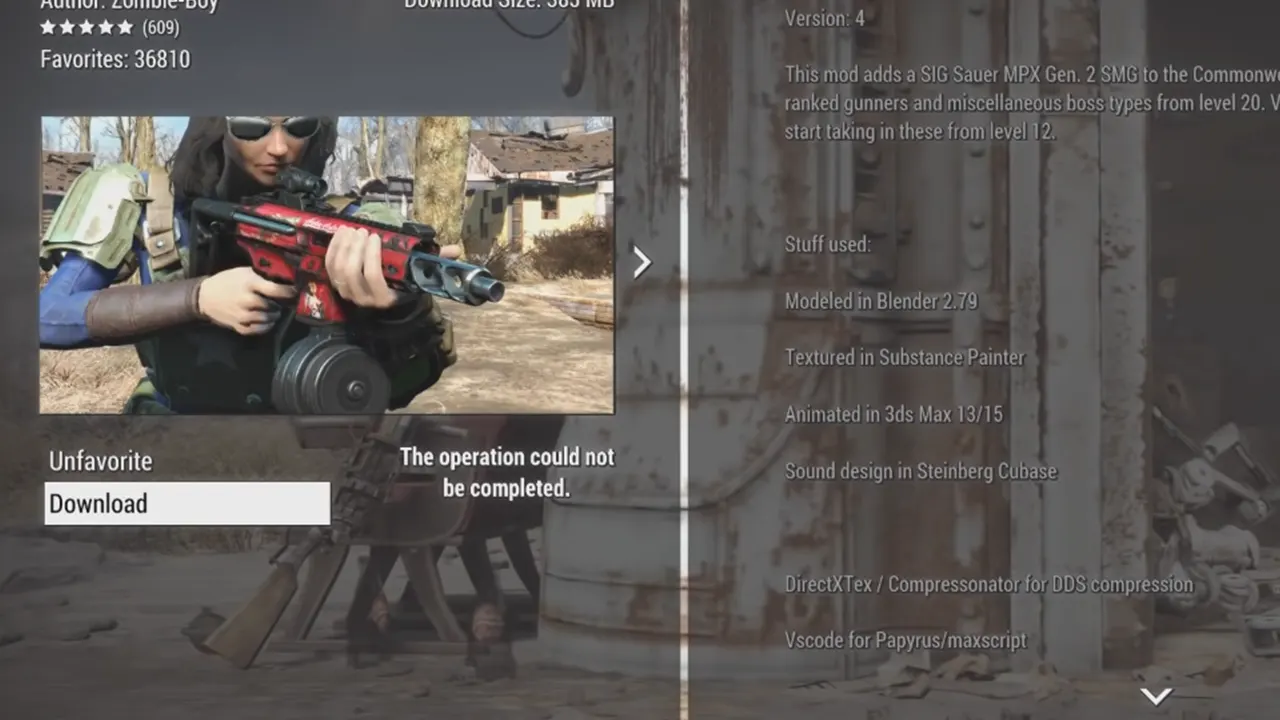 How To Fix Fallout 4 Mod "Operation Could Not Be Completed"
