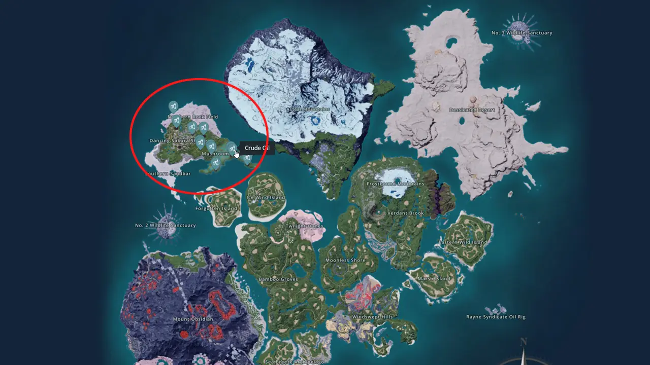 Palworld Crude Oil Locations and How to Extract