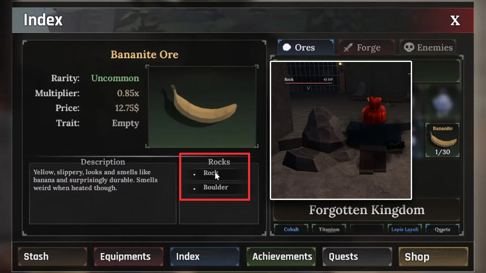 Where to Find Monkey and Get Bananite in The Forge