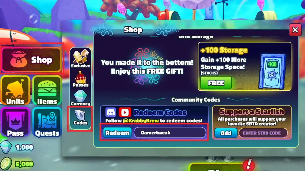 SpongeBob Tower Defense Codes (April 2026) - Gamer Tweak